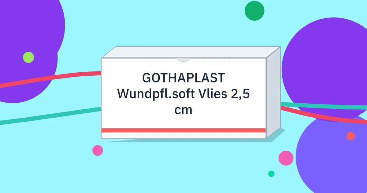 Symbolbild: Packung mit der Aufschrift GOTHAPLAST Wundpfl.soft Vlies 2,5 cm (PZN 01456280) – Verfügbarkeit und Bezug in Apotheken in Frankfurt am Main