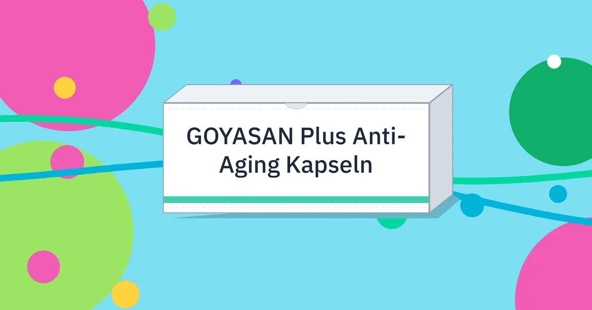 Symbolbild: Packung mit der Aufschrift GOYASAN Plus Anti-Aging Kapseln (PZN 00506998) – Verfügbarkeit und Bezug in Apotheken in Frankfurt am Main