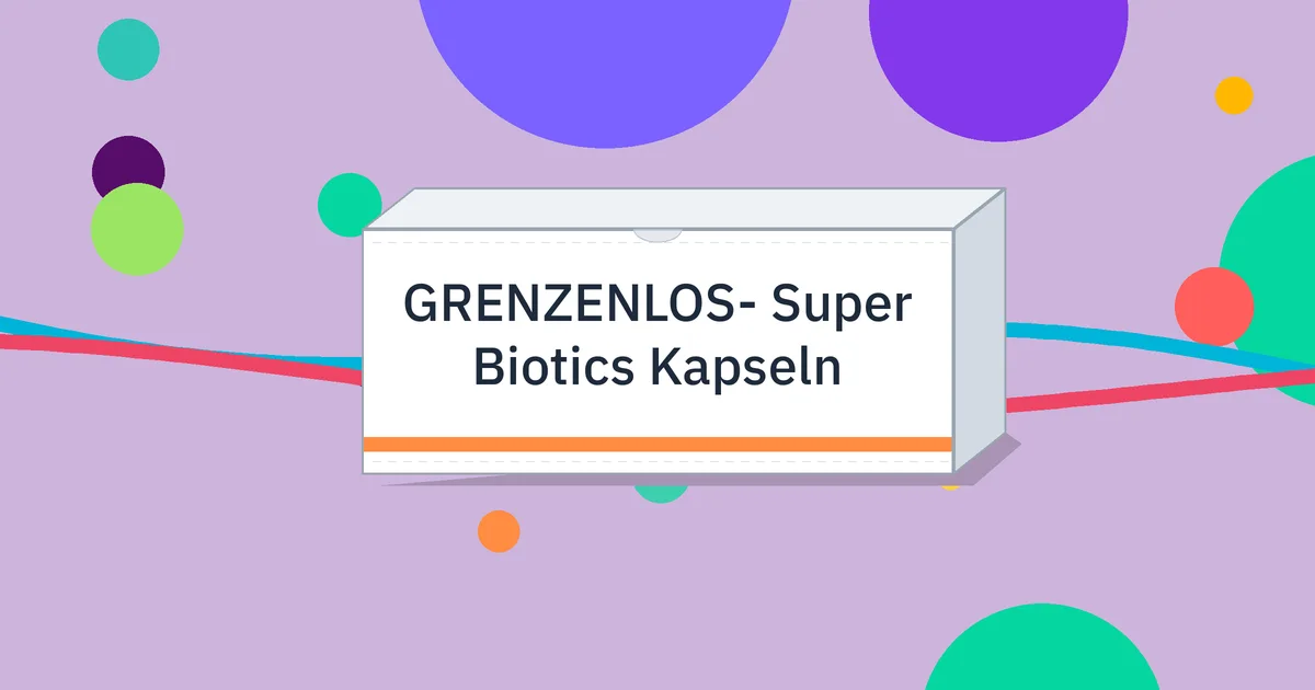 Symbolbild: Packung mit der Aufschrift GRENZENLOS- Super Biotics Kapseln (PZN 18181953) – Verfügbarkeit und Bezug in Apotheken in Frankfurt am Main