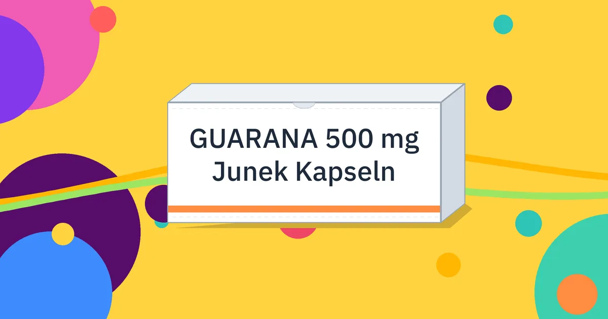 Symbolbild: Packung mit der Aufschrift GUARANA 500 mg Junek Kapseln (PZN 00138052) – Verfügbarkeit und Bezug in Apotheken in Frankfurt am Main