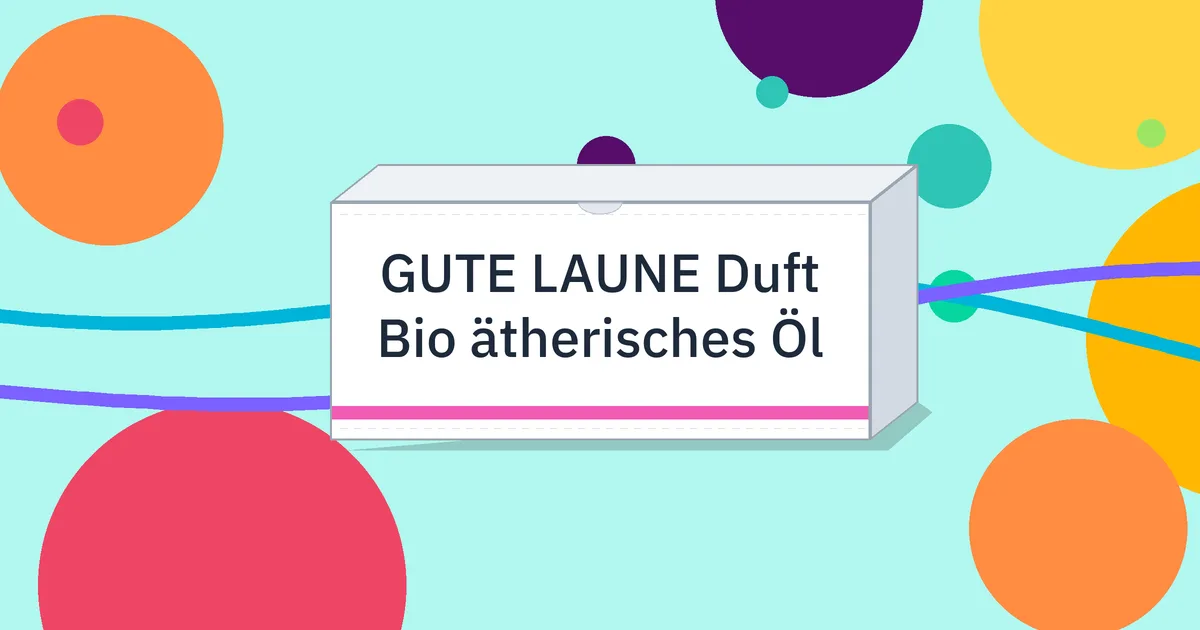 Symbolbild: Packung mit der Aufschrift GUTE LAUNE Duft Bio ätherisches Öl (PZN 16610203) – Verfügbarkeit und Bezug in Apotheken in Frankfurt am Main