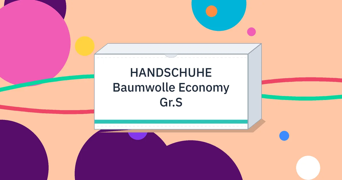 Symbolbild: Packung mit der Aufschrift HANDSCHUHE Baumwolle Economy Gr.S (PZN 00200816) – Verfügbarkeit und Bezug in Apotheken in Frankfurt am Main