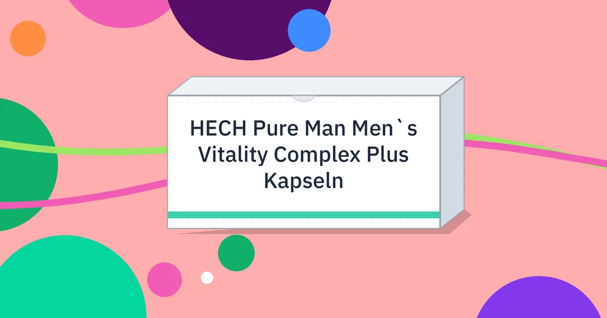 Symbolbild: Packung mit der Aufschrift HECH Pure Man Men`s Vitality Complex Plus Kapseln (PZN 12738751) – Verfügbarkeit und Bezug in Apotheken in Frankfurt am Main