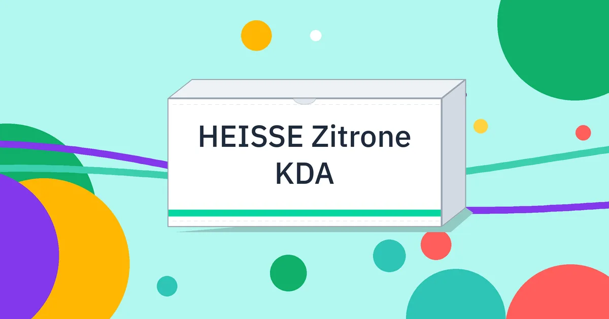 Symbolbild: Packung mit der Aufschrift HEISSE Zitrone KDA (PZN 18087415) – Verfügbarkeit und Bezug in Apotheken in Frankfurt am Main