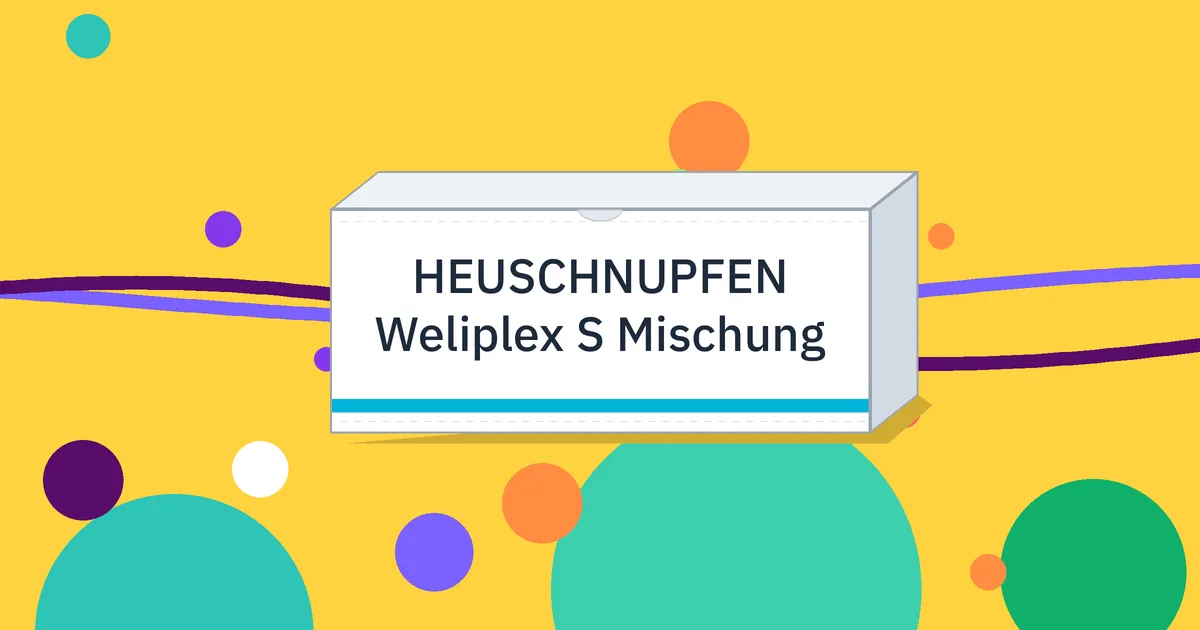 Symbolbild: Packung mit der Aufschrift HEUSCHNUPFEN Weliplex S Mischung (PZN 04377397) – Verfügbarkeit und Bezug in Apotheken in Frankfurt am Main