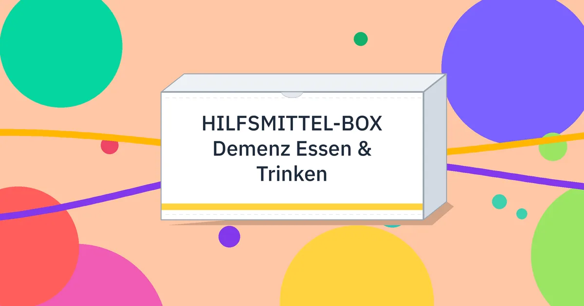 Symbolbild: Packung mit der Aufschrift HILFSMITTEL-BOX Demenz Essen & Trinken (PZN 15385201) – Verfügbarkeit und Bezug in Apotheken in Frankfurt am Main
