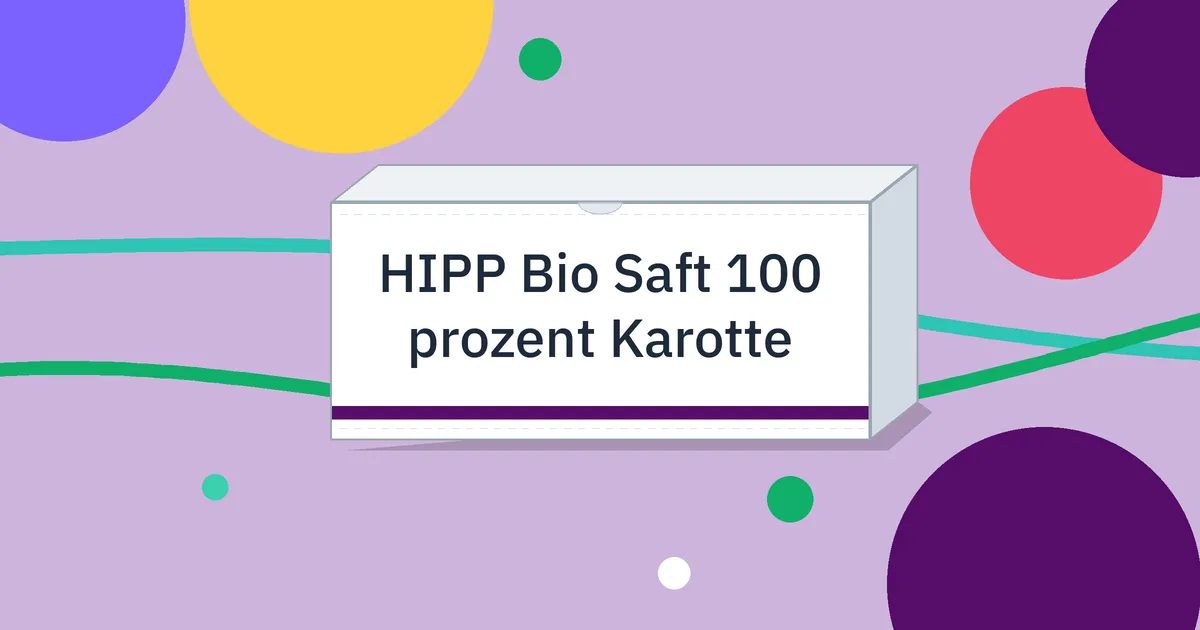 Symbolbild: Packung mit der Aufschrift HIPP Bio Saft 100 prozent Karotte (PZN 15389512) – Verfügbarkeit und Bezug in Apotheken in Frankfurt am Main