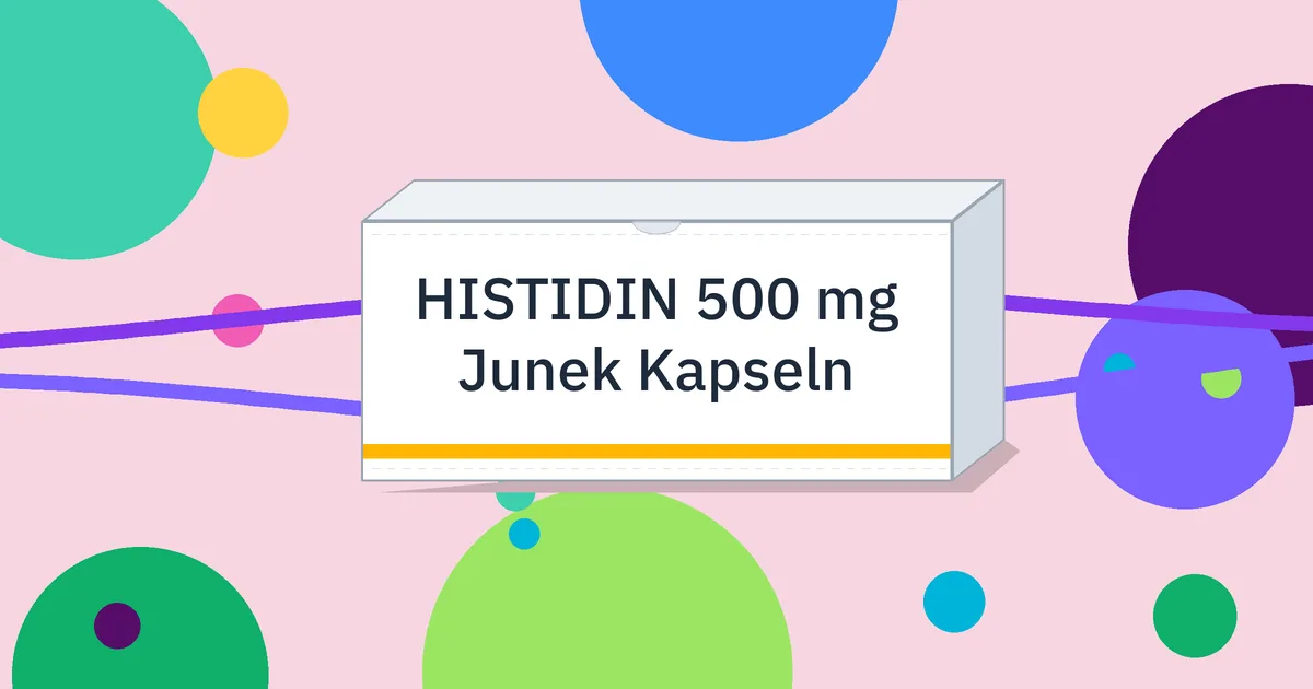 Symbolbild: Packung mit der Aufschrift HISTIDIN 500 mg Junek Kapseln (PZN 00133623) – Verfügbarkeit und Bezug in Apotheken in Frankfurt am Main