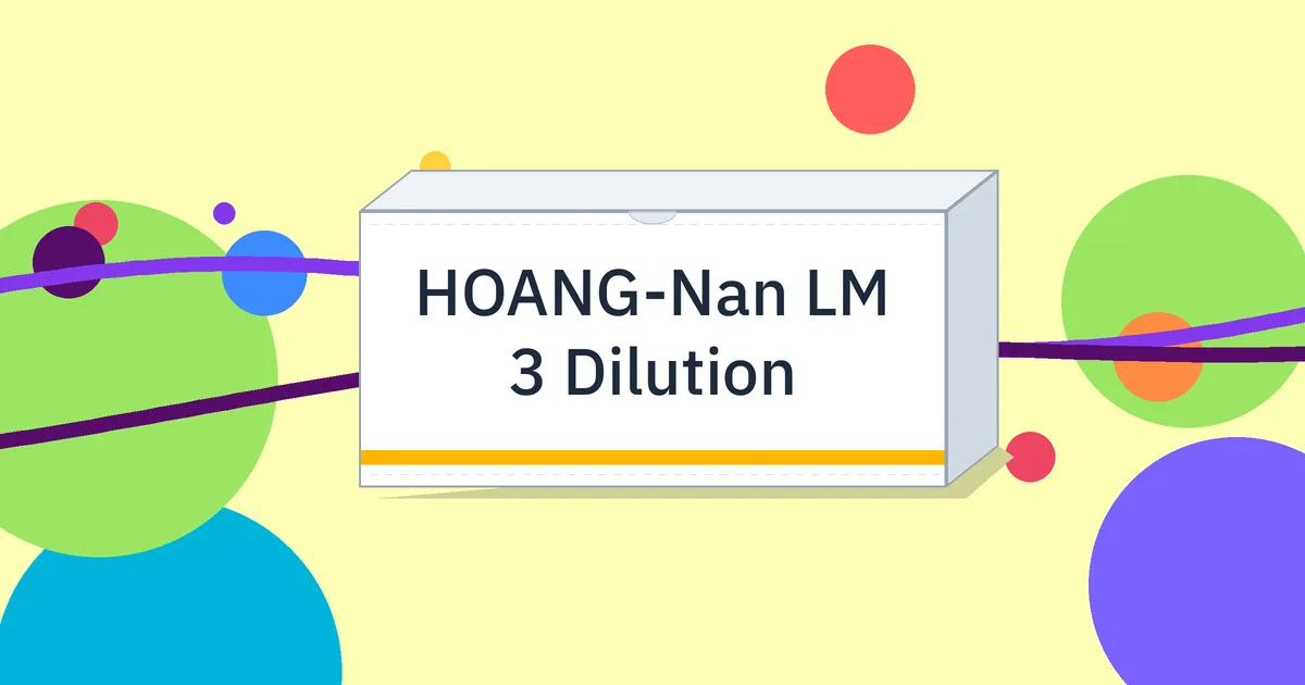 Symbolbild: Packung mit der Aufschrift HOANG-Nan LM 3 Dilution (PZN 12889154) – Verfügbarkeit und Bezug in Apotheken in Frankfurt am Main