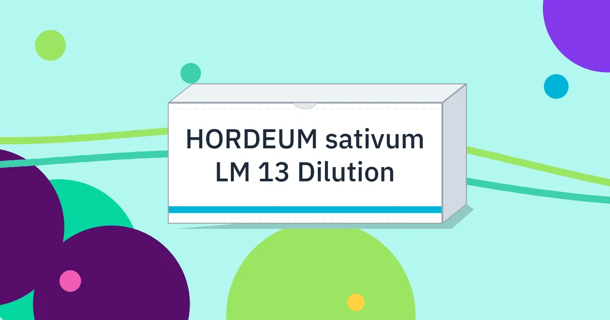 Symbolbild: Packung mit der Aufschrift HORDEUM sativum LM 13 Dilution (PZN 13555834) – Verfügbarkeit und Bezug in Apotheken in Frankfurt am Main