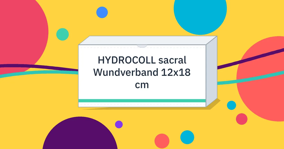 Symbolbild: Packung mit der Aufschrift HYDROCOLL sacral Wundverband 12x18 cm (PZN 18715998) – Verfügbarkeit und Bezug in Apotheken in Frankfurt am Main