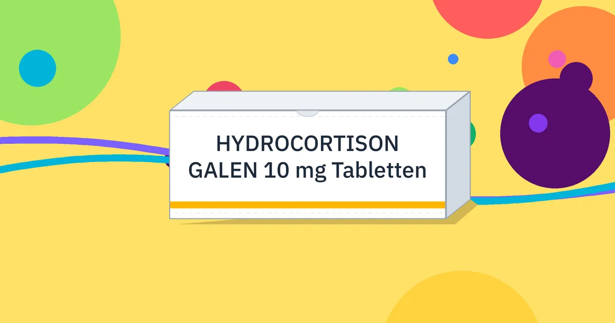 Symbolbild: Packung mit der Aufschrift HYDROCORTISON GALEN 10 mg Tabletten (PZN 02818549) – Verfügbarkeit und Bezug in Apotheken in Frankfurt am Main
