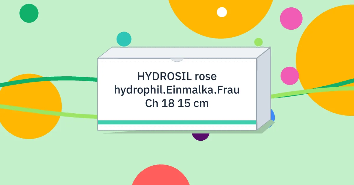 Symbolbild: Packung mit der Aufschrift HYDROSIL rose hydrophil.Einmalka.Frau Ch 18 15 cm (PZN 11096747) – Verfügbarkeit und Bezug in Apotheken in Frankfurt am Main