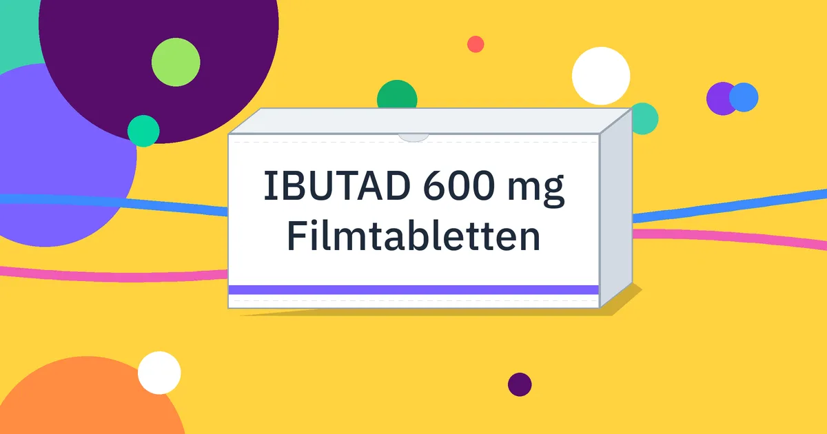 Symbolbild: Packung mit der Aufschrift IBUTAD 600 mg Filmtabletten (PZN 03550379) – Verfügbarkeit und Bezug in Apotheken in Frankfurt am Main