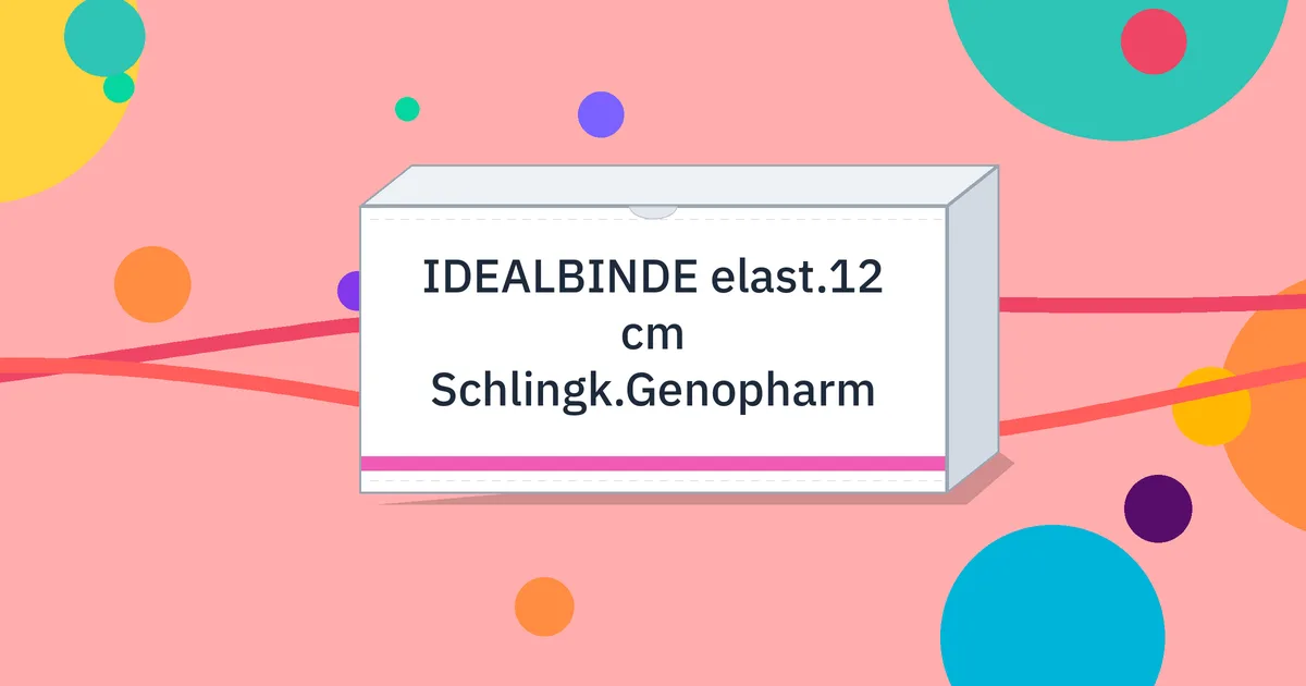 Symbolbild: Packung mit der Aufschrift IDEALBINDE elast.12 cm Schlingk.Genopharm (PZN 02472861) – Verfügbarkeit und Bezug in Apotheken in Frankfurt am Main