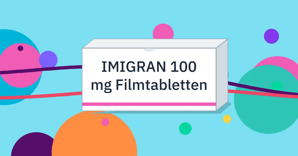 Symbolbild: Packung mit der Aufschrift IMIGRAN 100 mg Filmtabletten (PZN 07320593) – Verfügbarkeit und Bezug in Apotheken in Frankfurt am Main