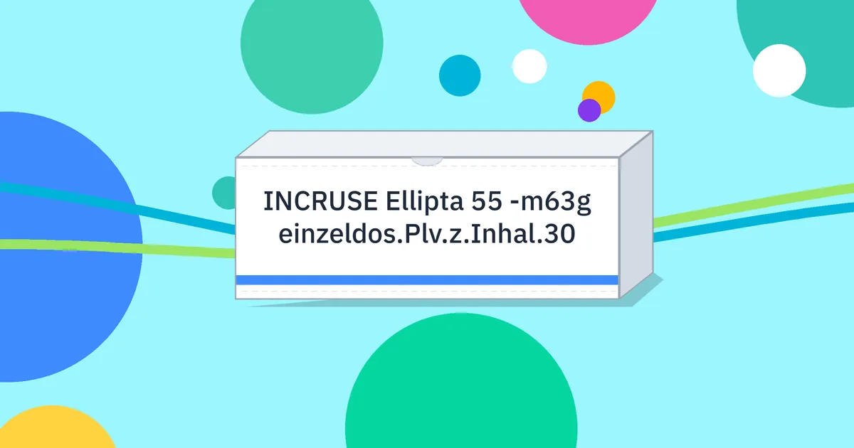 Symbolbild: Packung mit der Aufschrift INCRUSE Ellipta 55 -m63g einzeldos.Plv.z.Inhal.30 (PZN 19849896) – Verfügbarkeit und Bezug in Apotheken in Frankfurt am Main