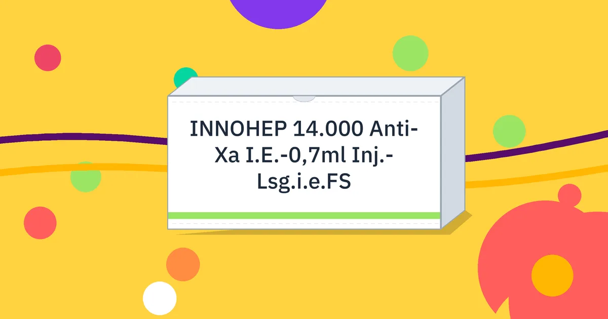 Symbolbild: Packung mit der Aufschrift INNOHEP 14.000 Anti-Xa I.E.-0,7ml Inj.-Lsg.i.e.FS (PZN 17416667) – Verfügbarkeit und Bezug in Apotheken in Frankfurt am Main