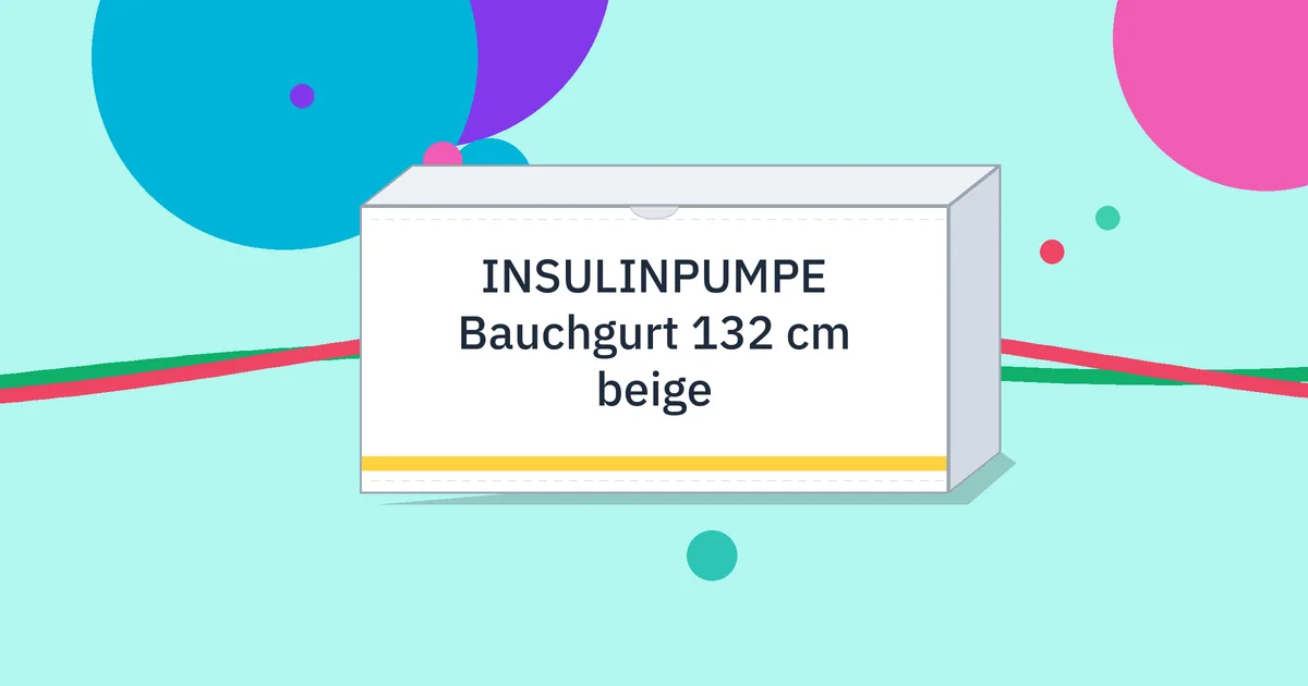 Symbolbild: Packung mit der Aufschrift INSULINPUMPE Bauchgurt 132 cm beige (PZN 10356436) – Verfügbarkeit und Bezug in Apotheken in Frankfurt am Main