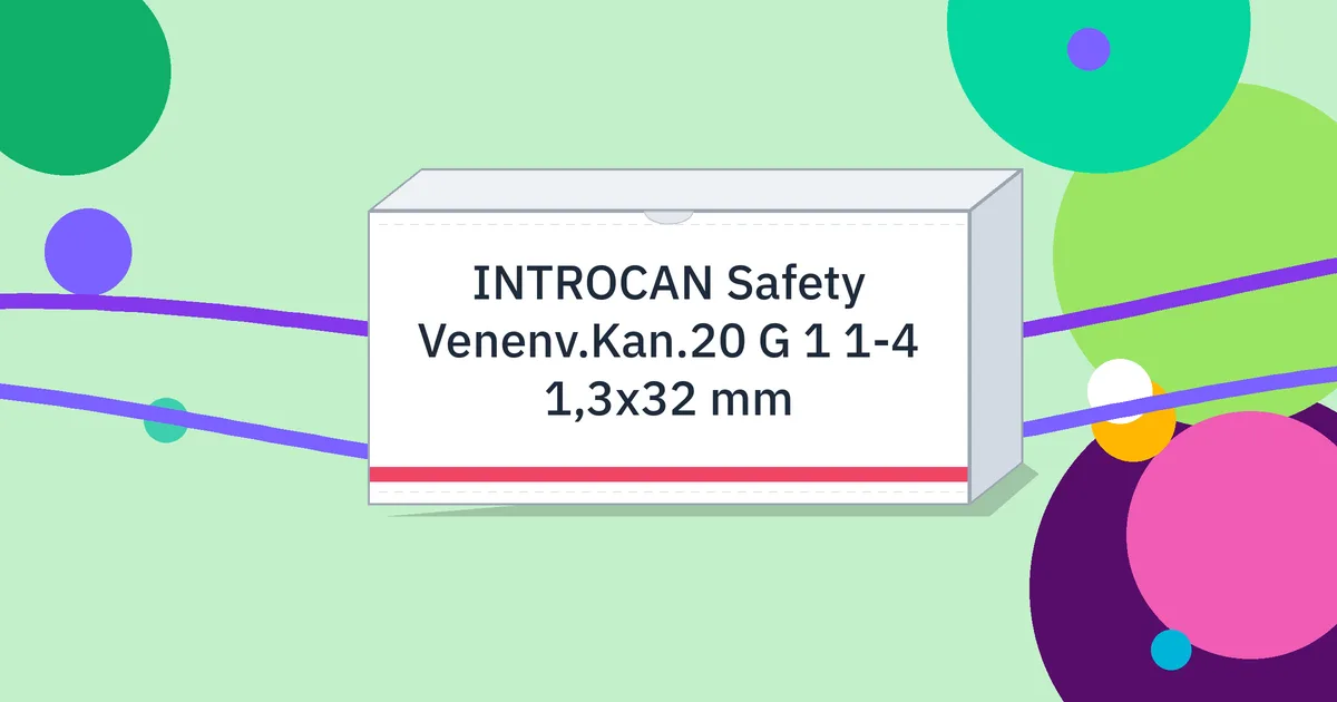 Symbolbild: Packung mit der Aufschrift INTROCAN Safety Venenv.Kan.20 G 1 1-4 1,3x32 mm (PZN 19526839) – Verfügbarkeit und Bezug in Apotheken in Frankfurt am Main