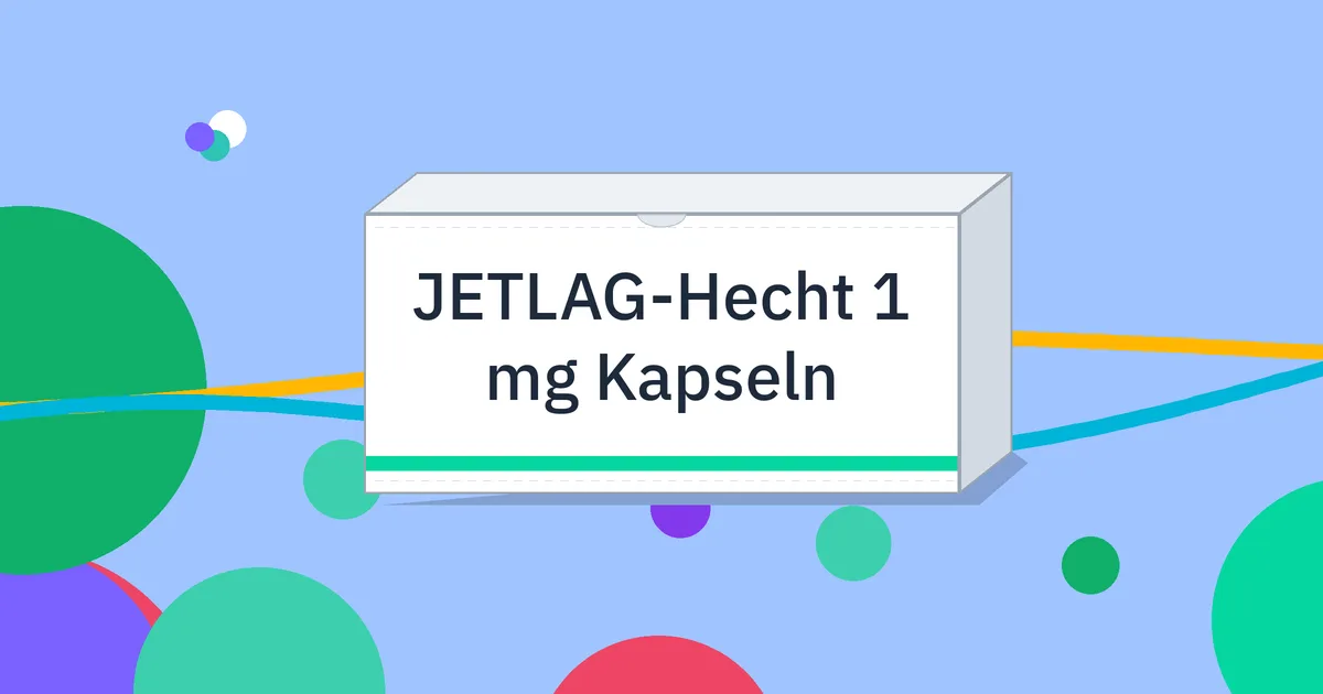 Symbolbild: Packung mit der Aufschrift JETLAG-Hecht 1 mg Kapseln (PZN 09919213) – Verfügbarkeit und Bezug in Apotheken in Frankfurt am Main