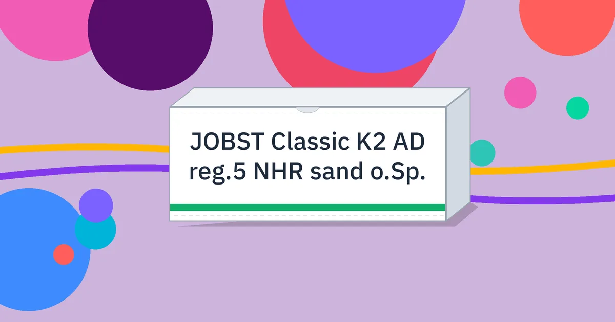 Symbolbild: Packung mit der Aufschrift JOBST Classic K2 AD reg.5 NHR sand o.Sp. (PZN 13062209) – Verfügbarkeit und Bezug in Apotheken in Frankfurt am Main