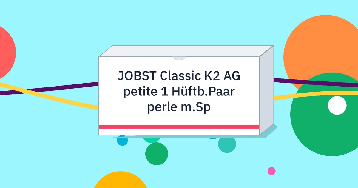 Symbolbild: Packung mit der Aufschrift JOBST Classic K2 AG petite 1 Hüftb.Paar perle m.Sp (PZN 13064757) – Verfügbarkeit und Bezug in Apotheken in Frankfurt am Main