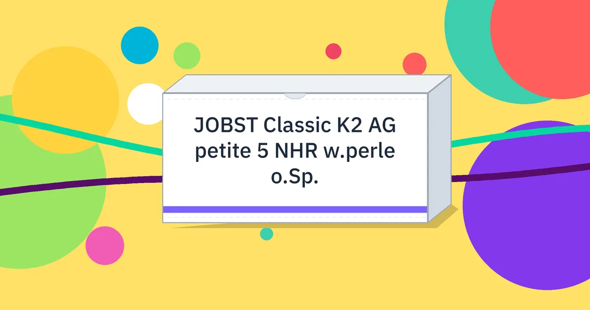Symbolbild: Packung mit der Aufschrift JOBST Classic K2 AG petite 5 NHR w.perle o.Sp. (PZN 11273942) – Verfügbarkeit und Bezug in Apotheken in Frankfurt am Main