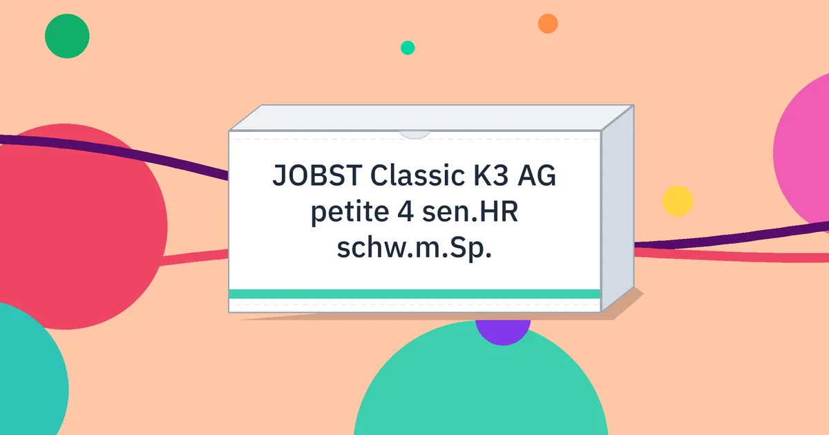 Symbolbild: Packung mit der Aufschrift JOBST Classic K3 AG petite 4 sen.HR schw.m.Sp. (PZN 17956493) – Verfügbarkeit und Bezug in Apotheken in Frankfurt am Main