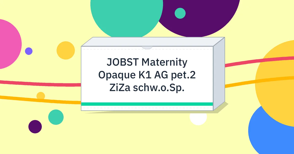 Symbolbild: Packung mit der Aufschrift JOBST Maternity Opaque K1 AG pet.2 ZiZa schw.o.Sp. (PZN 15852507) – Verfügbarkeit und Bezug in Apotheken in Frankfurt am Main