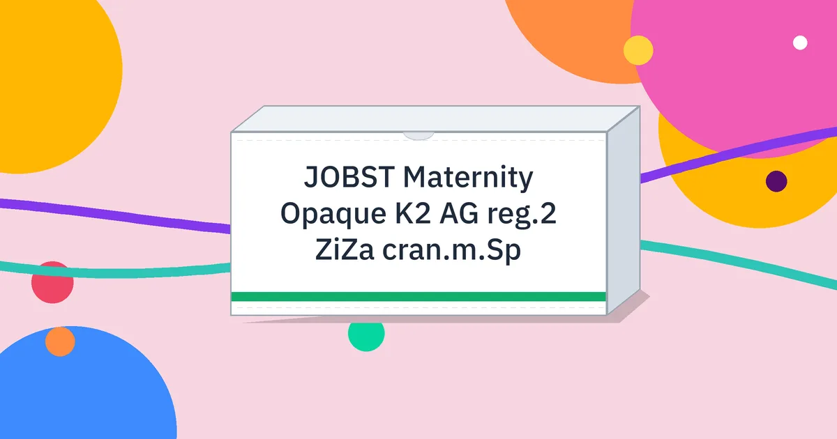 Symbolbild: Packung mit der Aufschrift JOBST Maternity Opaque K2 AG reg.2 ZiZa cran.m.Sp (PZN 15858131) – Verfügbarkeit und Bezug in Apotheken in Frankfurt am Main