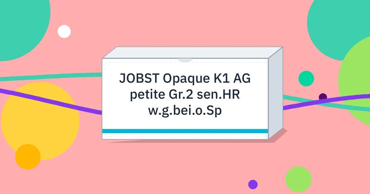 Symbolbild: Packung mit der Aufschrift JOBST Opaque K1 AG petite Gr.2 sen.HR w.g.bei.o.Sp (PZN 16269342) – Verfügbarkeit und Bezug in Apotheken in Frankfurt am Main