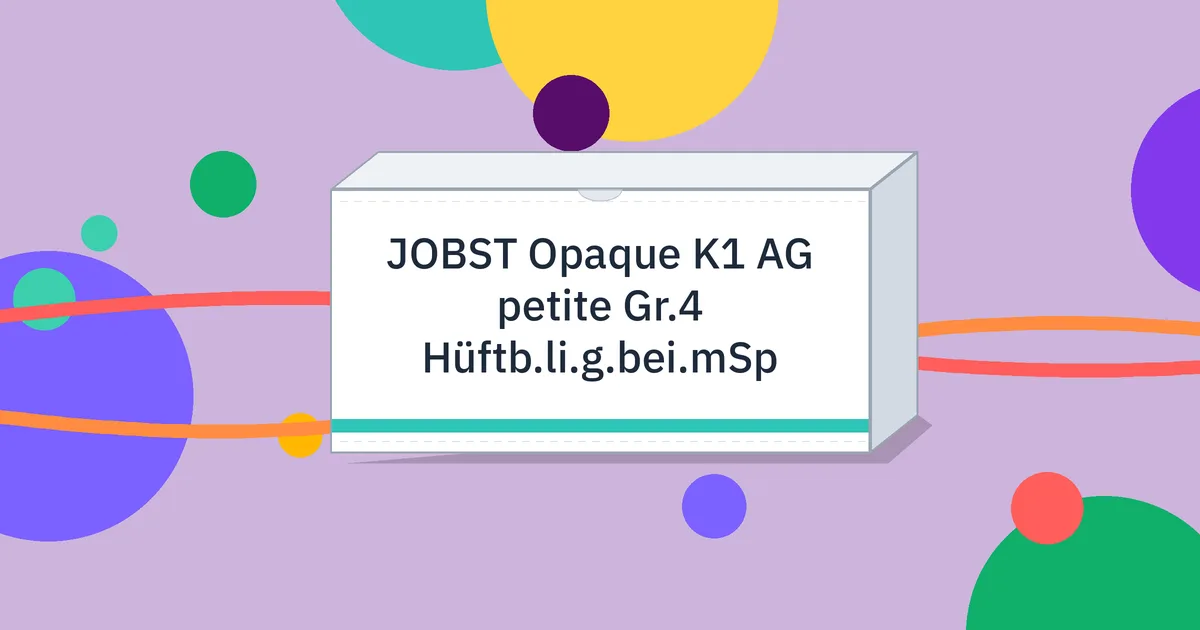 Symbolbild: Packung mit der Aufschrift JOBST Opaque K1 AG petite Gr.4 Hüftb.li.g.bei.mSp (PZN 16273444) – Verfügbarkeit und Bezug in Apotheken in Frankfurt am Main