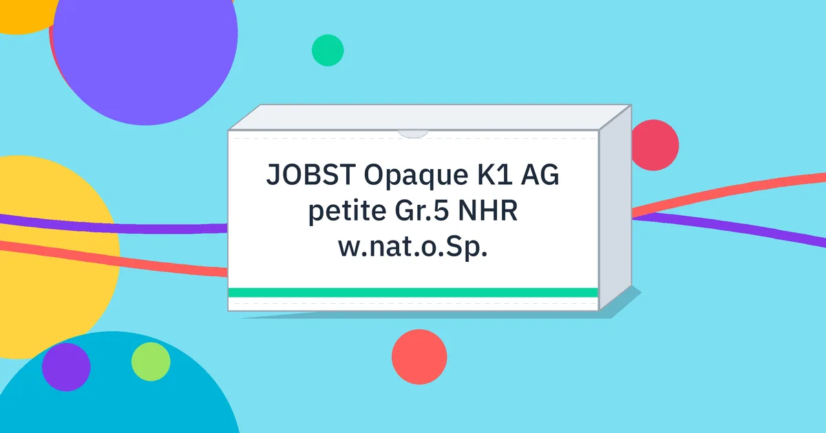 Symbolbild: Packung mit der Aufschrift JOBST Opaque K1 AG petite Gr.5 NHR w.nat.o.Sp. (PZN 13088605) – Verfügbarkeit und Bezug in Apotheken in Frankfurt am Main