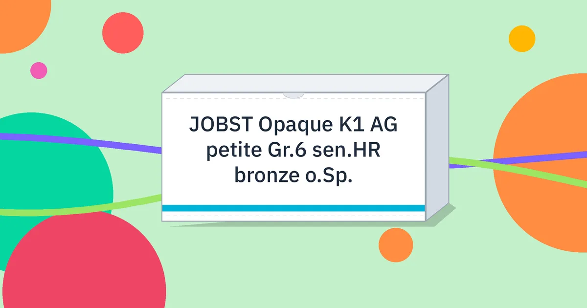 Symbolbild: Packung mit der Aufschrift JOBST Opaque K1 AG petite Gr.6 sen.HR bronze o.Sp. (PZN 13088841) – Verfügbarkeit und Bezug in Apotheken in Frankfurt am Main