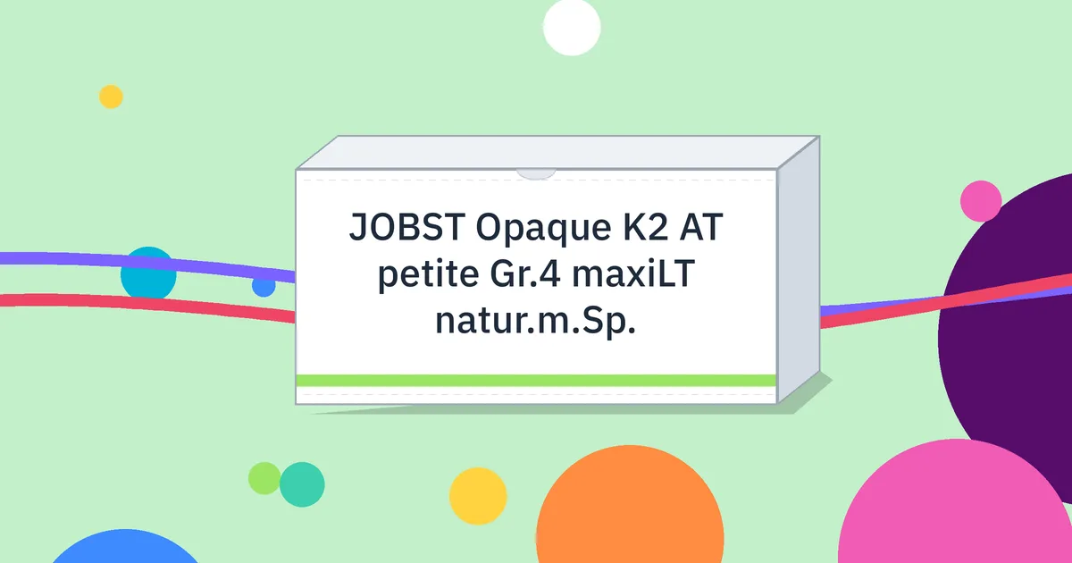 Symbolbild: Packung mit der Aufschrift JOBST Opaque K2 AT petite Gr.4 maxiLT natur.m.Sp. (PZN 13118789) – Verfügbarkeit und Bezug in Apotheken in Frankfurt am Main