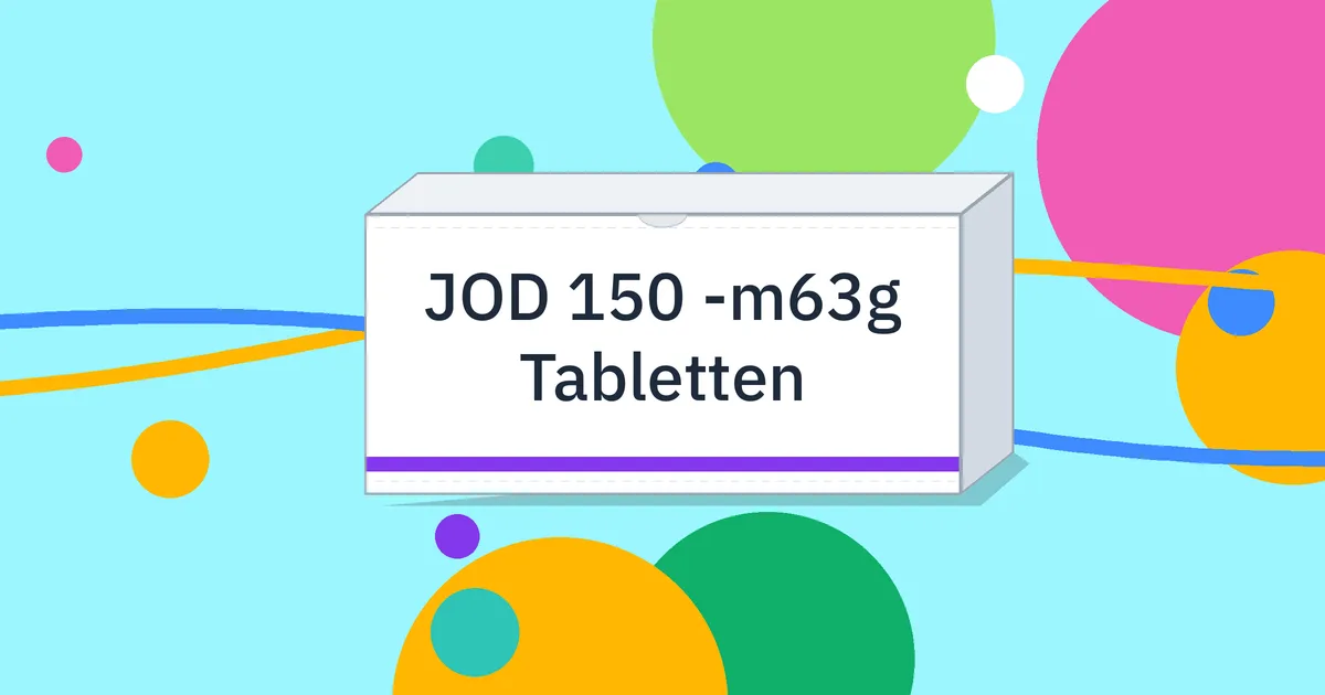 Symbolbild: Packung mit der Aufschrift JOD 150 -m63g Tabletten (PZN 19885219) – Verfügbarkeit und Bezug in Apotheken in Frankfurt am Main