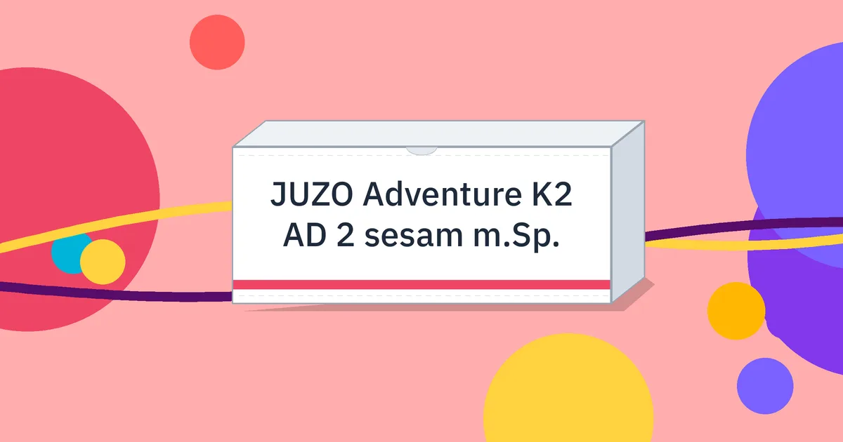 Symbolbild: Packung mit der Aufschrift JUZO Adventure K2 AD 2 sesam m.Sp. (PZN 16494487) – Verfügbarkeit und Bezug in Apotheken in Frankfurt am Main