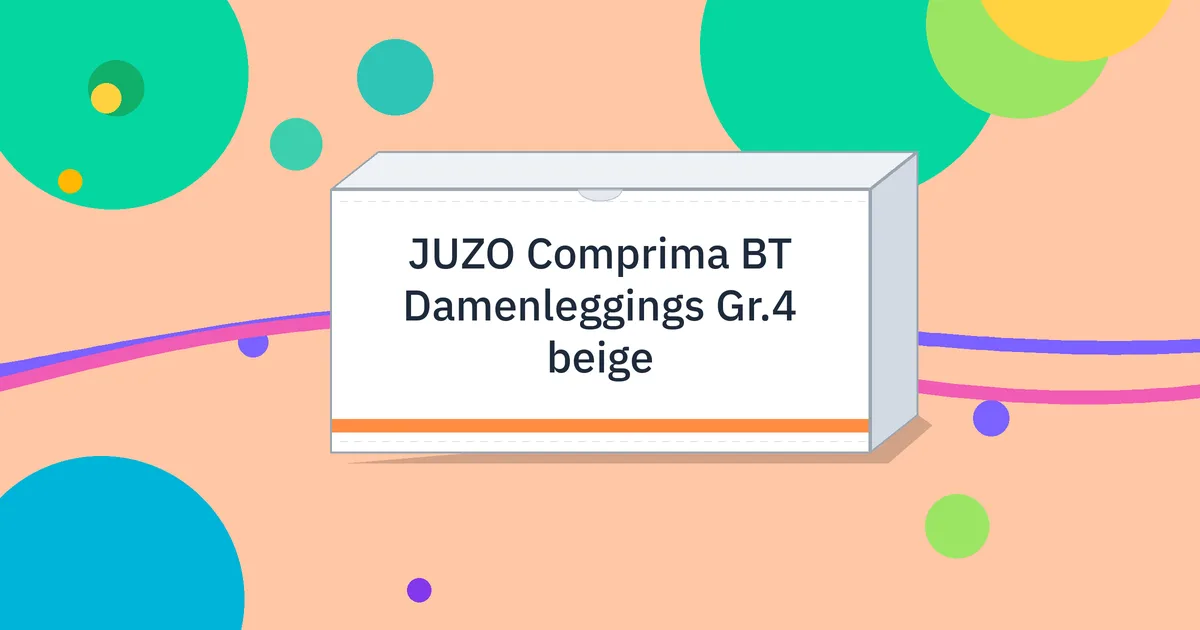 Symbolbild: Packung mit der Aufschrift JUZO Comprima BT Damenleggings Gr.4 beige (PZN 20781703) – Verfügbarkeit und Bezug in Apotheken in Frankfurt am Main