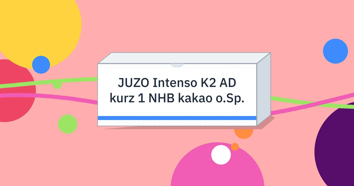 Symbolbild: Packung mit der Aufschrift JUZO Intenso K2 AD kurz 1 NHB kakao o.Sp. (PZN 18621777) – Verfügbarkeit und Bezug in Apotheken in Frankfurt am Main