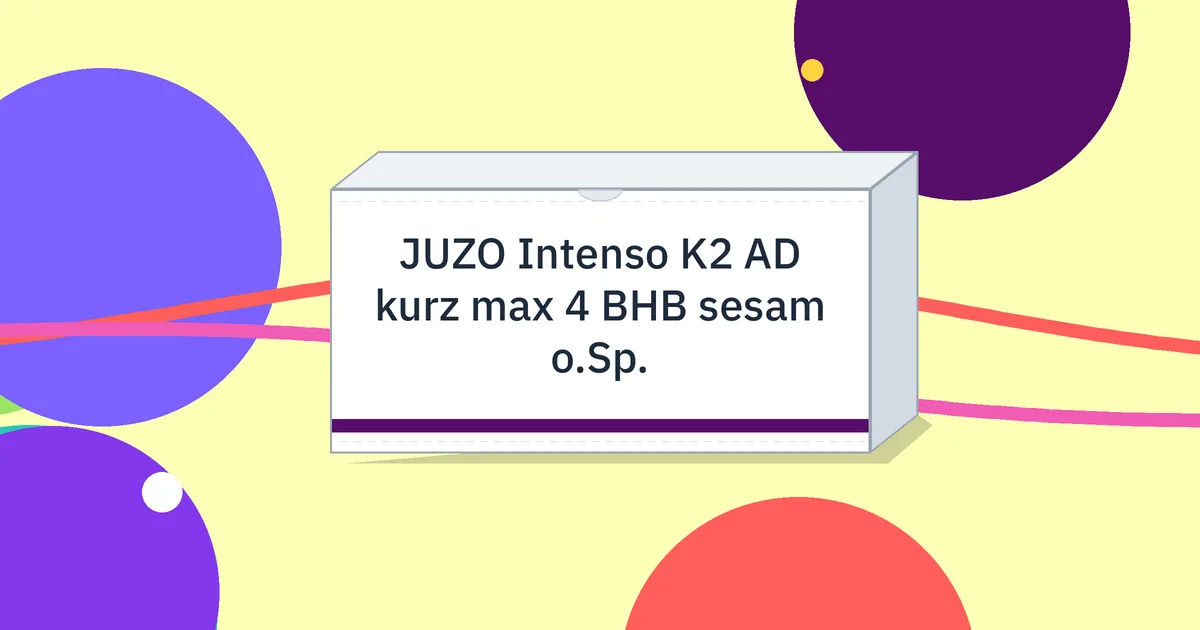Symbolbild: Packung mit der Aufschrift JUZO Intenso K2 AD kurz max 4 BHB sesam o.Sp. (PZN 18626214) – Verfügbarkeit und Bezug in Apotheken in Frankfurt am Main
