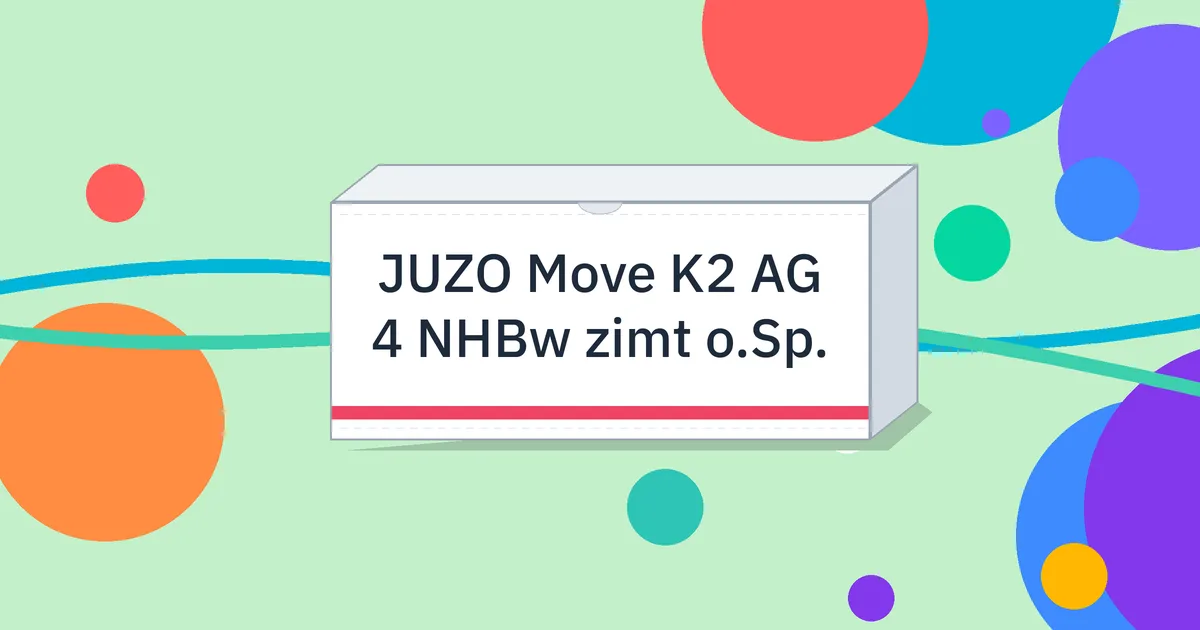Symbolbild: Packung mit der Aufschrift JUZO Move K2 AG 4 NHBw zimt o.Sp. (PZN 18525074) – Verfügbarkeit und Bezug in Apotheken in Frankfurt am Main