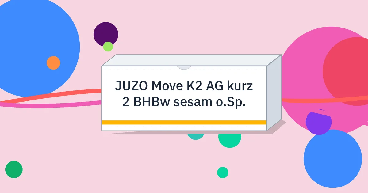 Symbolbild: Packung mit der Aufschrift JUZO Move K2 AG kurz 2 BHBw sesam o.Sp. (PZN 18530388) – Verfügbarkeit und Bezug in Apotheken in Frankfurt am Main