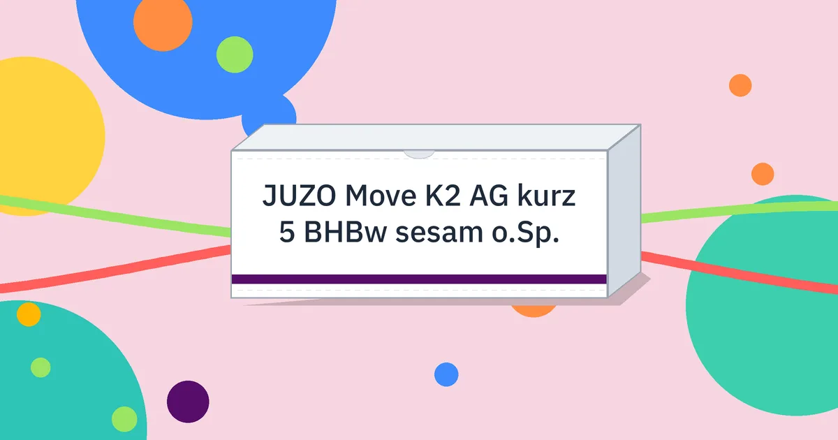 Symbolbild: Packung mit der Aufschrift JUZO Move K2 AG kurz 5 BHBw sesam o.Sp. (PZN 18530419) – Verfügbarkeit und Bezug in Apotheken in Frankfurt am Main