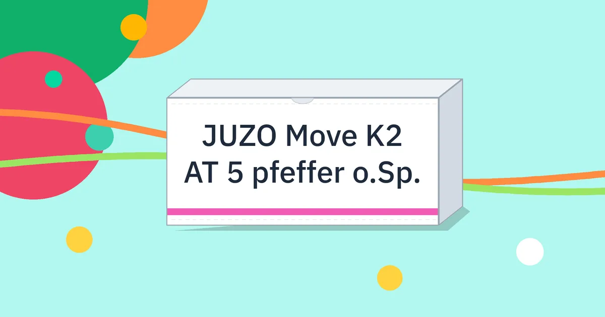 Symbolbild: Packung mit der Aufschrift JUZO Move K2 AT 5 pfeffer o.Sp. (PZN 20669053) – Verfügbarkeit und Bezug in Apotheken in Frankfurt am Main