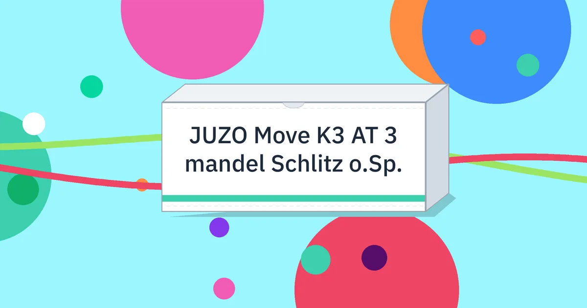 Symbolbild: Packung mit der Aufschrift JUZO Move K3 AT 3 mandel Schlitz o.Sp. (PZN 20679666) – Verfügbarkeit und Bezug in Apotheken in Frankfurt am Main