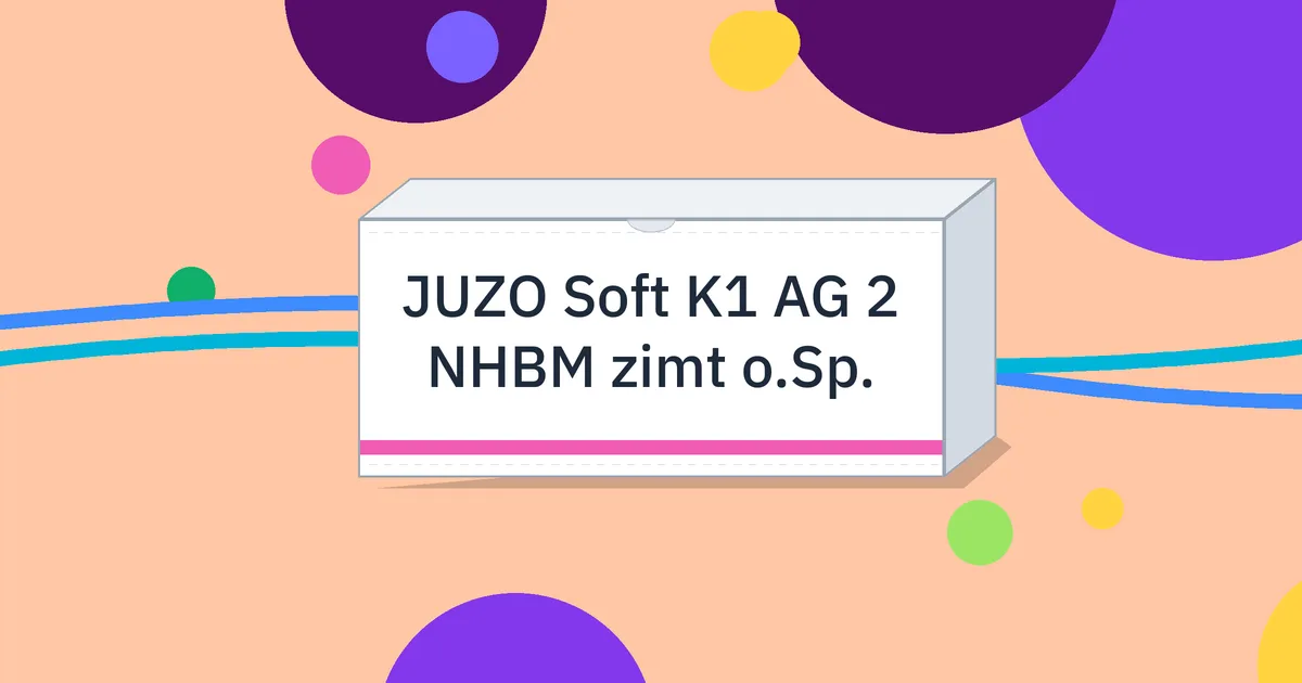 Symbolbild: Packung mit der Aufschrift JUZO Soft K1 AG 2 NHBM zimt o.Sp. (PZN 14995110) – Verfügbarkeit und Bezug in Apotheken in Frankfurt am Main