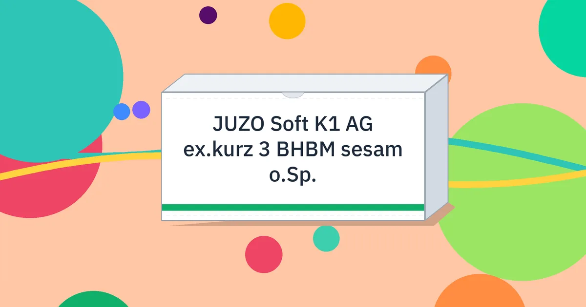 Symbolbild: Packung mit der Aufschrift JUZO Soft K1 AG ex.kurz 3 BHBM sesam o.Sp. (PZN 14858258) – Verfügbarkeit und Bezug in Apotheken in Frankfurt am Main