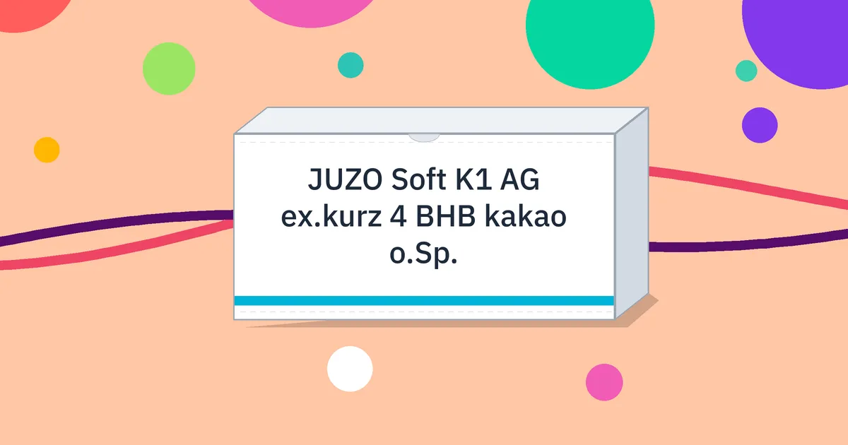 Symbolbild: Packung mit der Aufschrift JUZO Soft K1 AG ex.kurz 4 BHB kakao o.Sp. (PZN 14824503) – Verfügbarkeit und Bezug in Apotheken in Frankfurt am Main