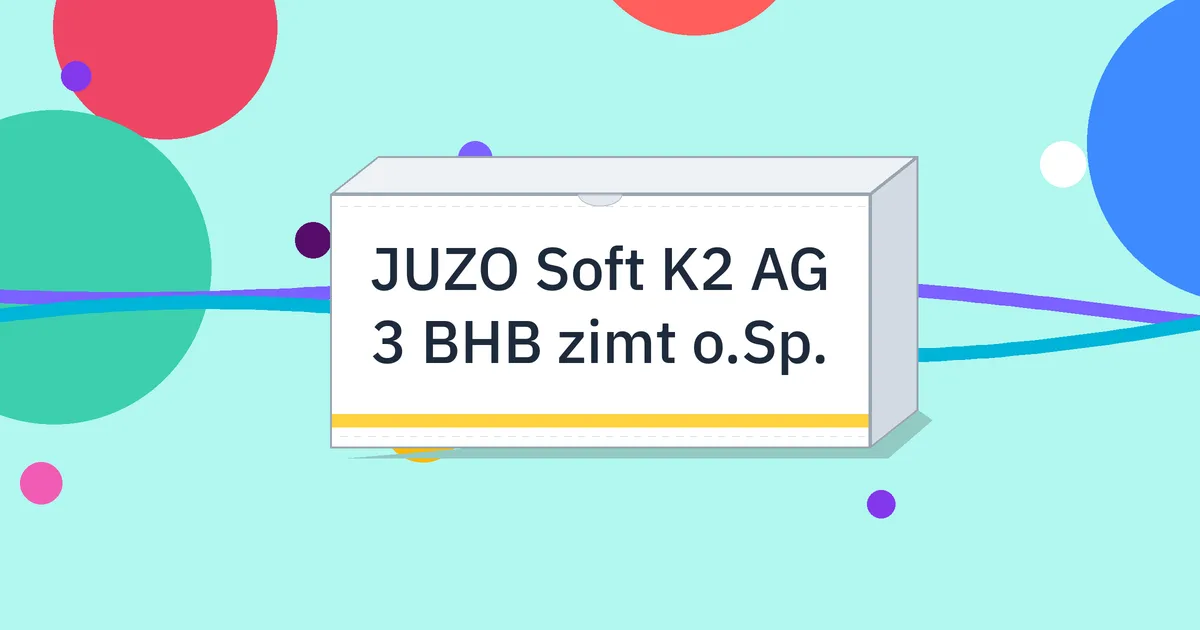 Symbolbild: Packung mit der Aufschrift JUZO Soft K2 AG 3 BHB zimt o.Sp. (PZN 14825365) – Verfügbarkeit und Bezug in Apotheken in Frankfurt am Main